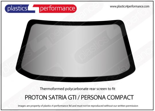 PROTON - Satria GTI / Proton Persona Compact- Lexan Polycarbonate rear ...