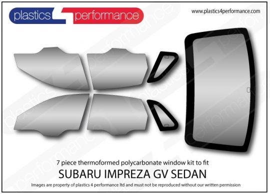 SUBARU - Impreza GV / GE Sedan - Lexan Makrolon Polycarbonate window kit