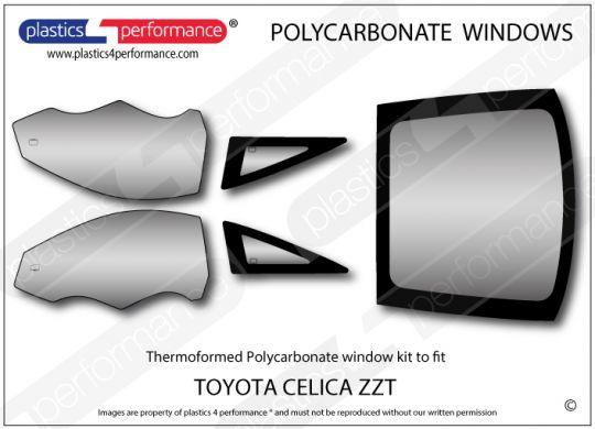 TOYOTA - Celica ZZT - Lexan Polycarbonate window kit