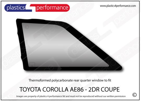 TOYOTA Corolla AE86 2dr Coupe - Lexan Polycarbonate left rear quarter ...