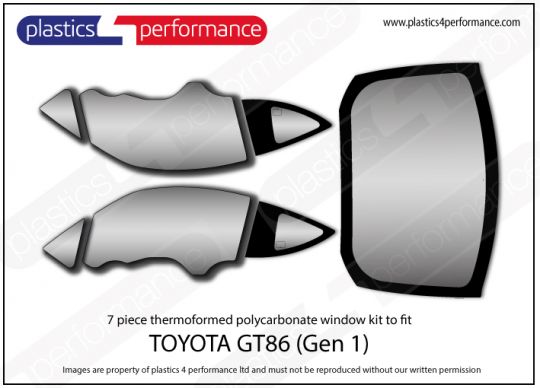 TOYOTA GT86 - Lexan Polycarbonate window kit