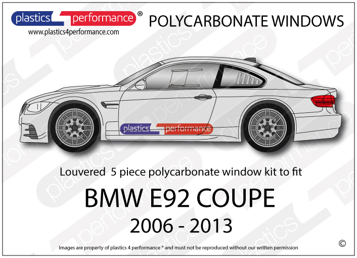 BMW - E92 Coupe - Lexan Polycarbonate louvered window kit